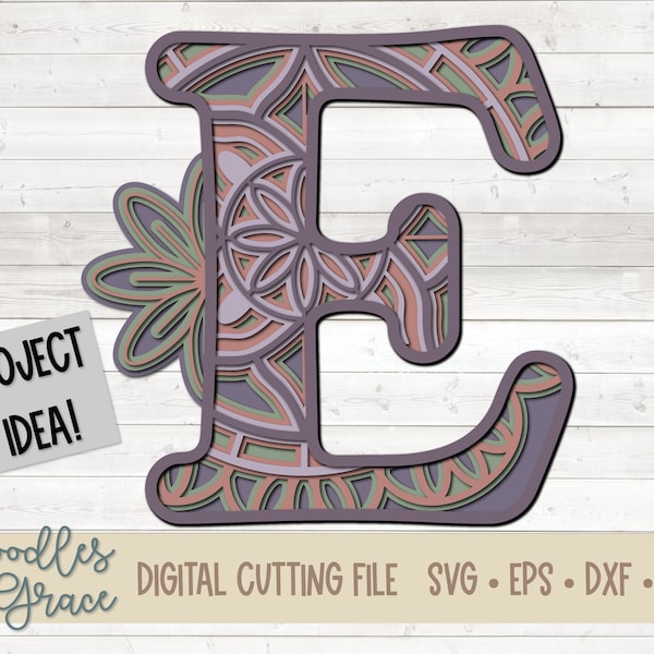 Letter E Layered Mandala Svg - Etsy