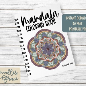 Mandala Coloring Book for Adults | Printable Coloring Book | Instant ...