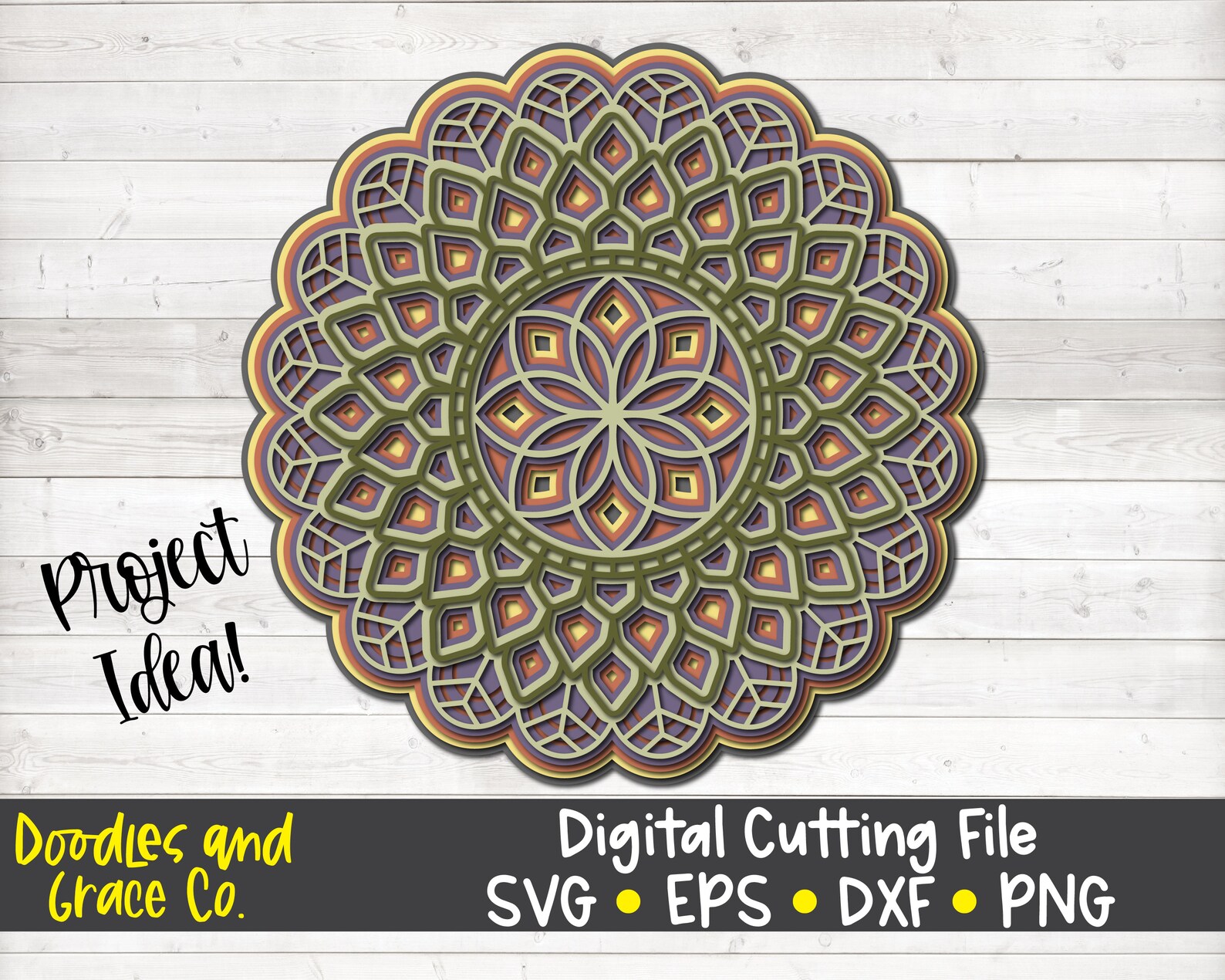 3D Layered Mandala SVG Bundle Mandala Cutting File Multi | Etsy