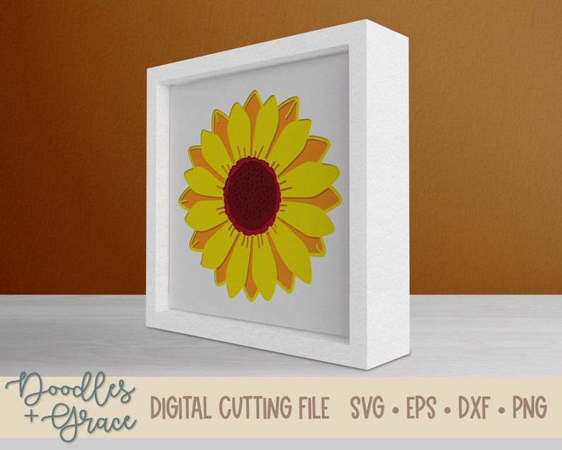 3D Layered Sunflower Shadow Box SVG | Sunflower Mandala SVG | Floral ...