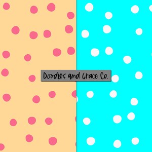 Whimsical Dot Digital Paper - Polka Dot Digital Paper - Dotted Digital ...