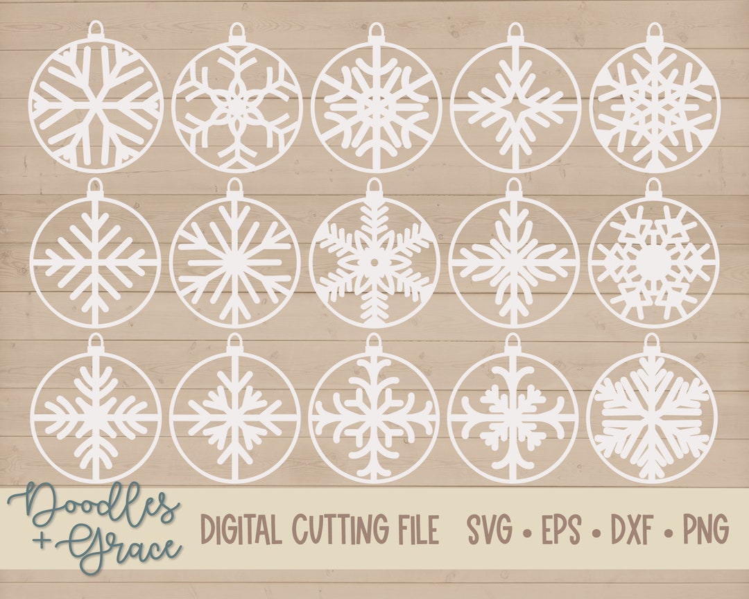 Snowflake Gift Tags SVG Bundle | Snowflake Ornament SVG | Christmas SVG ...