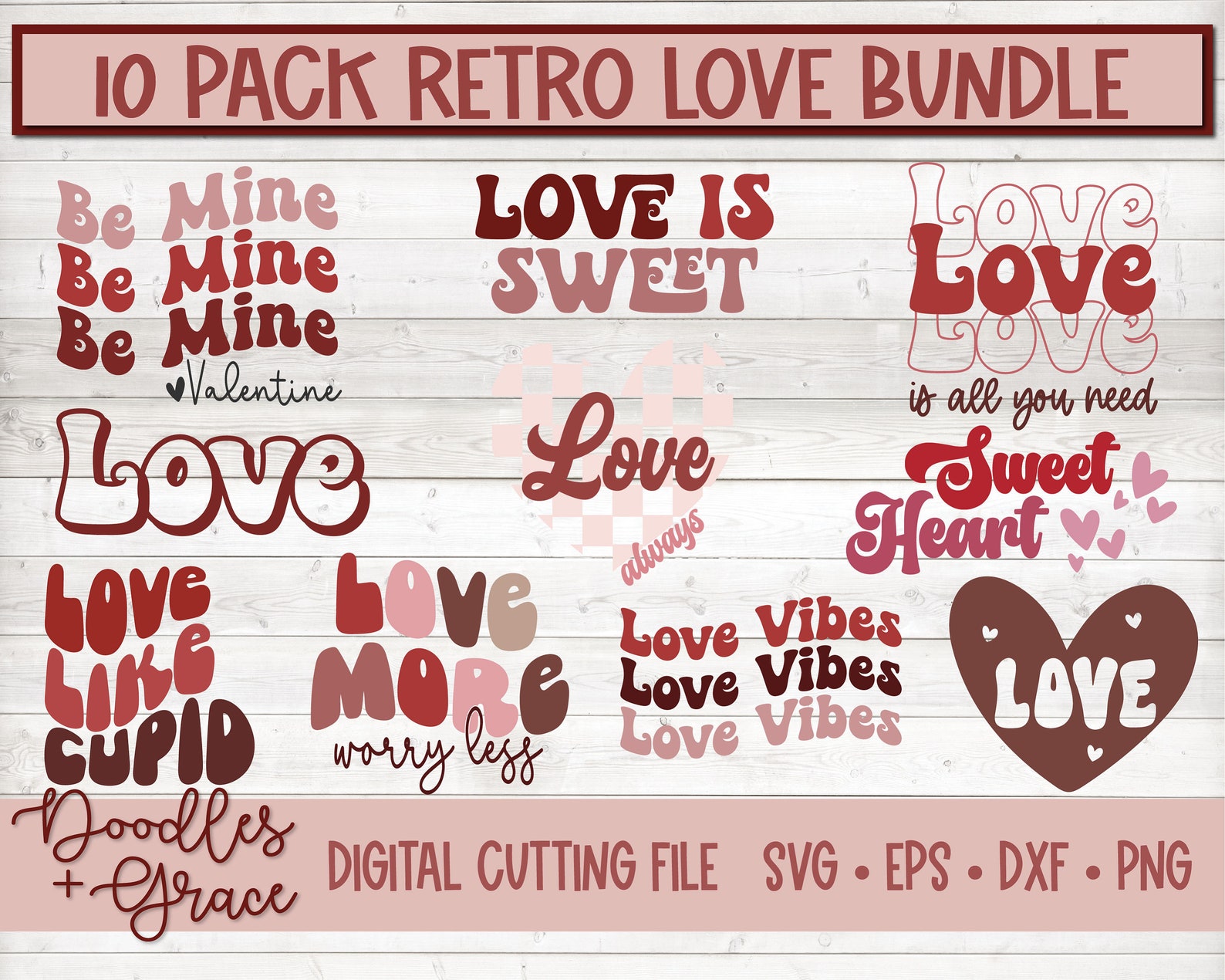 Retro Valentines SVG Bundle Valentines Shirts SVG - Etsy