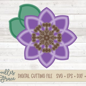 3D Layered Flower SVG | Paper Crafting SVG File | Layered Flower SVG ...