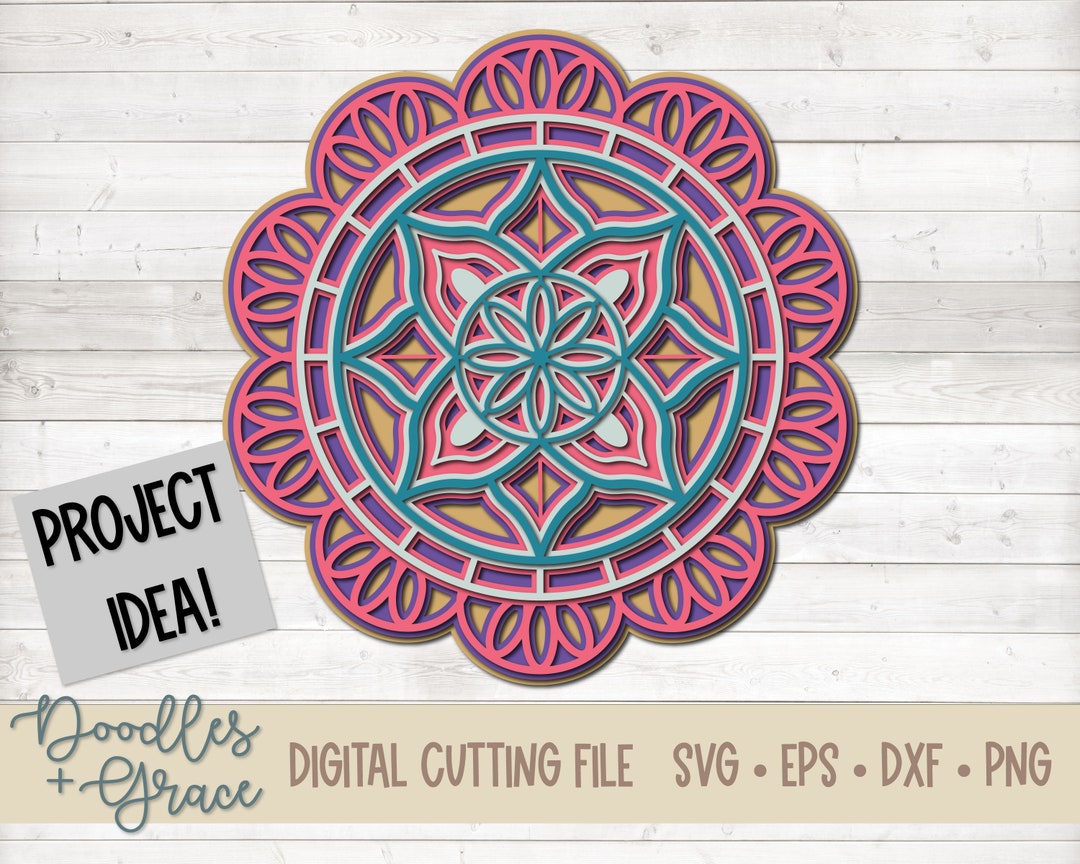 3D Flower Mandala SVG | Layered Mandala SVG | Layered Paper Crafting ...