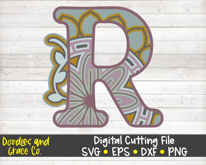 3D Letter R Mandala SVG Layered Alphabet Mandala SVG Paper | Etsy