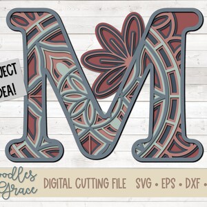 3D Alphabet Mandala SVG Bundle | Layered Alphabet Mandala SVG | Paper ...