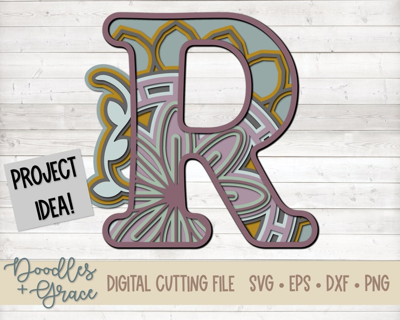 3D Letter R Mandala SVG Layered Alphabet Mandala SVG Paper - Etsy