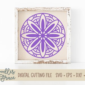 Flower Mandala SVG Bundle | Mandala Cutting File | Monogram Mandala SVG ...
