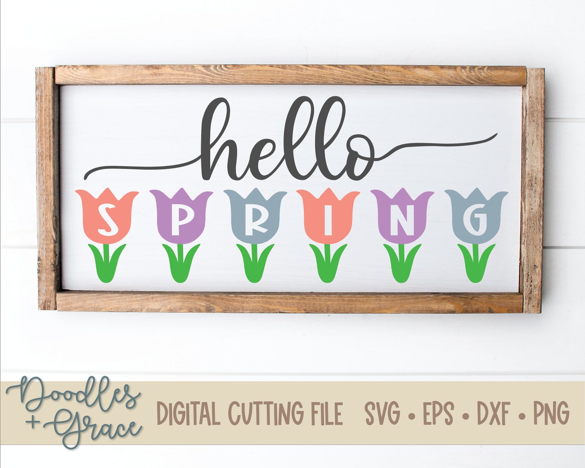 Spring Sign SVG Bundle Hello Spring SVG Happy Easter Svg - Etsy