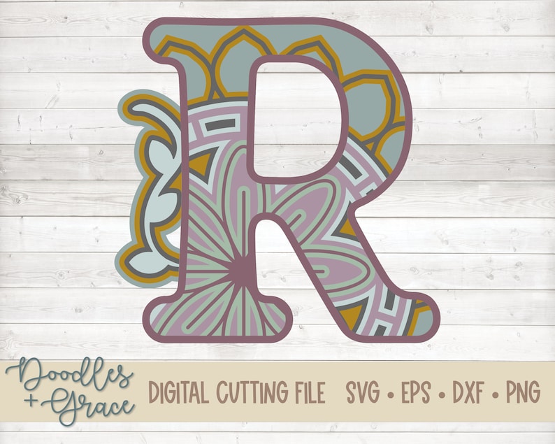 3D Letter R Mandala SVG Layered Alphabet Mandala SVG Paper - Etsy