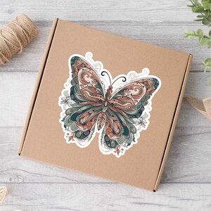 Boho Butterfly PNG Bundle | Printable Stickers | Digital Butterfly ...