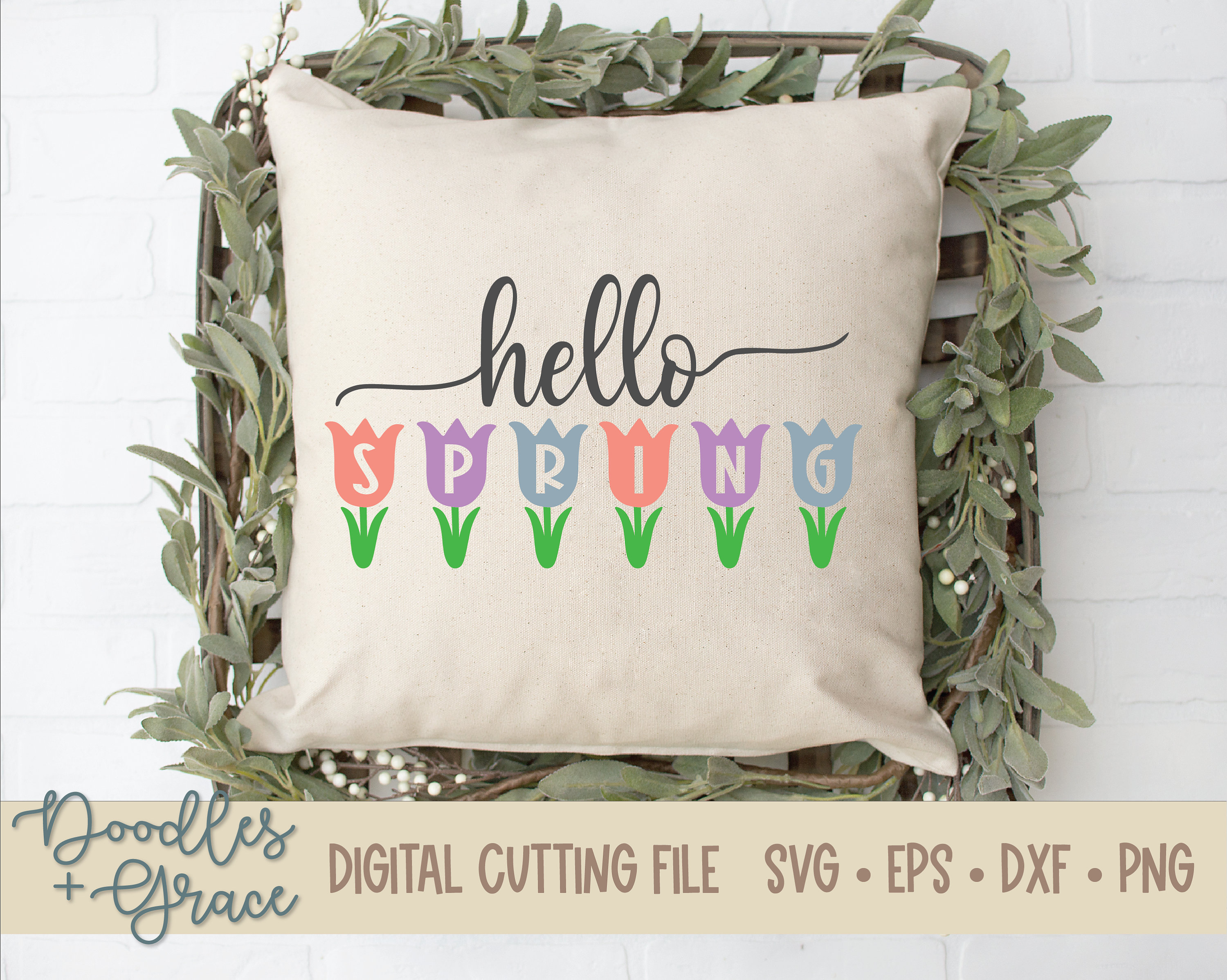Hello Spring SVG Spring Svg Spring Flower Svg Tulip Svg | Etsy