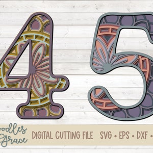 3D Number Mandala SVG Bundle | Layered Number Mandala SVG | Paper ...