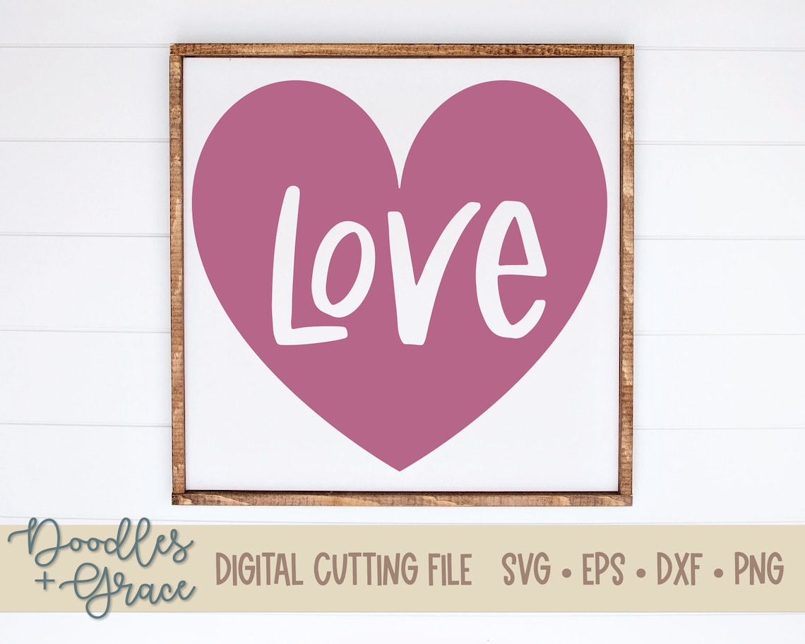Love SVG Heart Svg Valentine's Day Svg Cutout Heart - Etsy