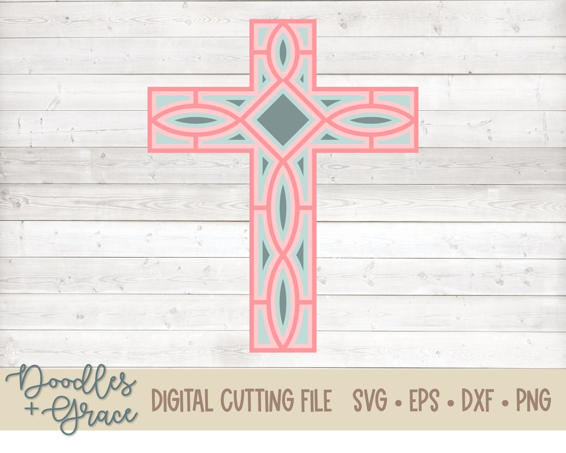 3D Cross Mandala SVG Layered Cross Mandala SVG Paper | Etsy