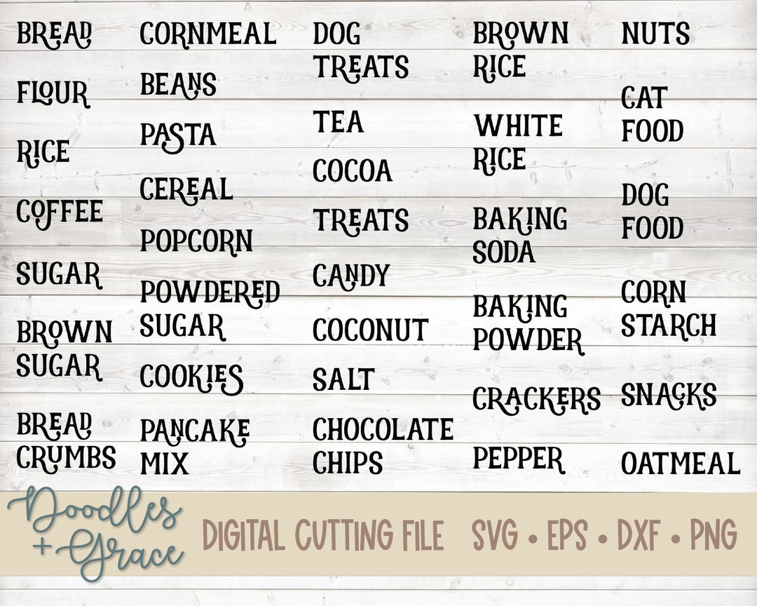 Kitchen Labels SVG | Canister Labels Svg | Kitchen Organization Labels ...