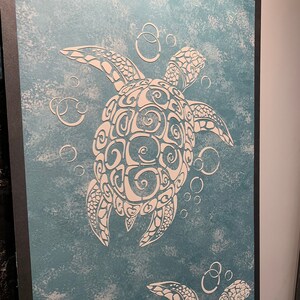Turtle Sea Creature Stencil Art, Turtle Stencil, Giant Sea Turtle ...