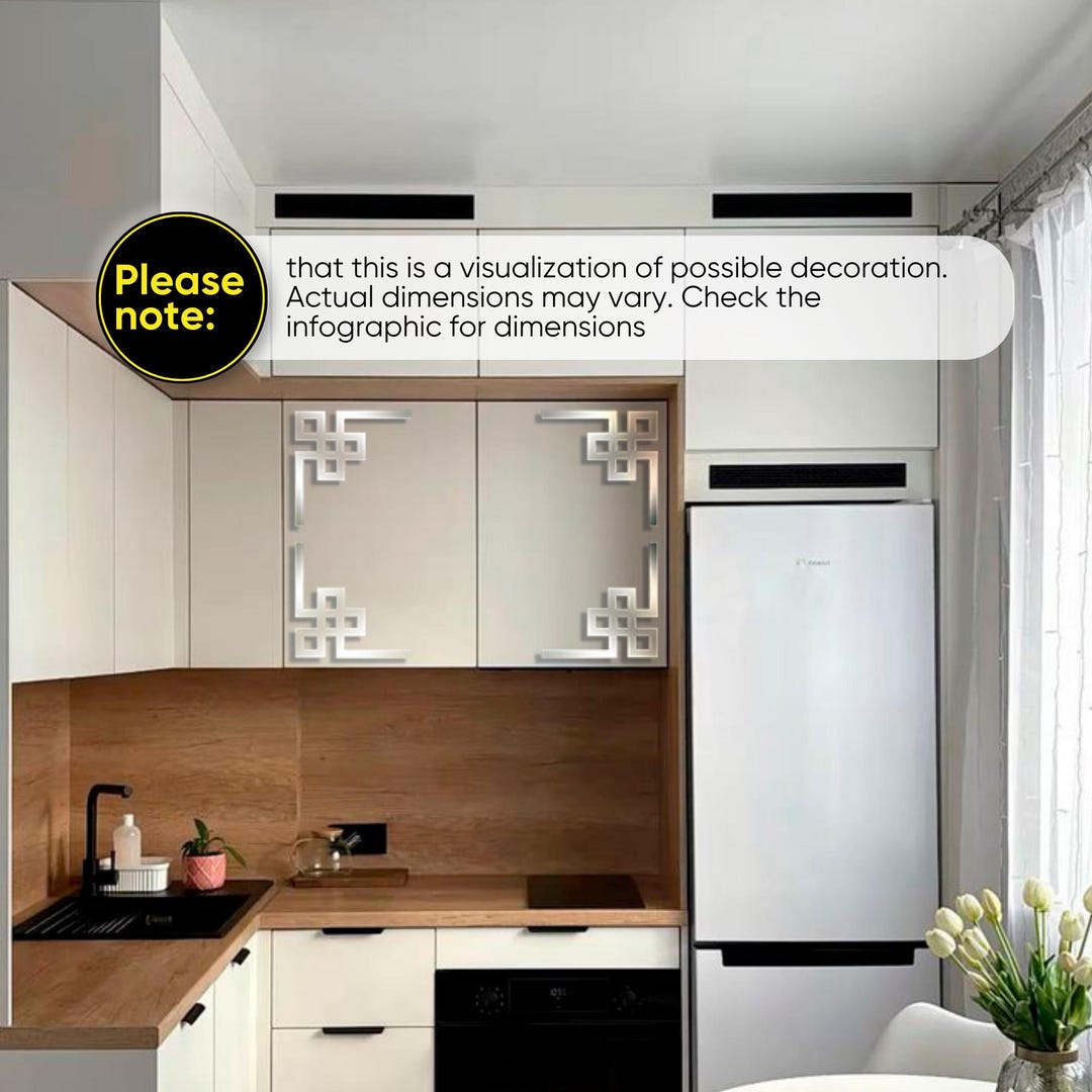 Geometric Cabinet Decal Set, Modern Wall Accent Stickers, Kitchen Panel ...
