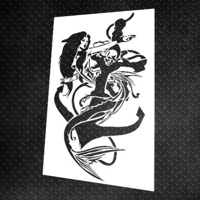 Large Mermaid Stencil - Etsy
