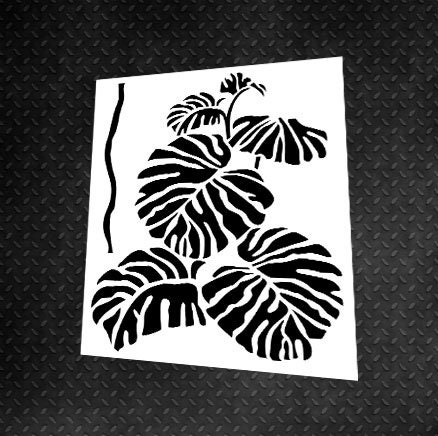 Tropical Leaves Stencils, Decor for Showers, Reusable Template, JUNGLE LEAF Wall Stencils, Palm ...