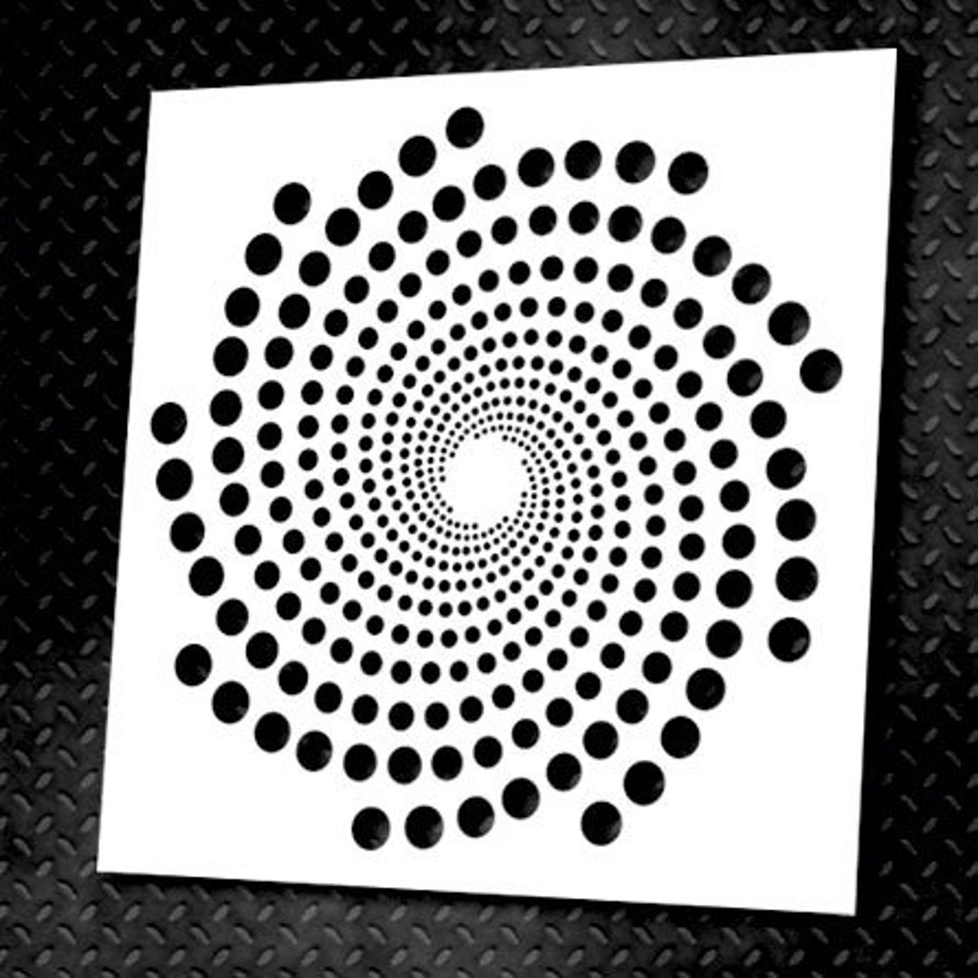 Optical Illusion Pattern Stencil, Hypnosis Spiral Stencil, Geometric ...