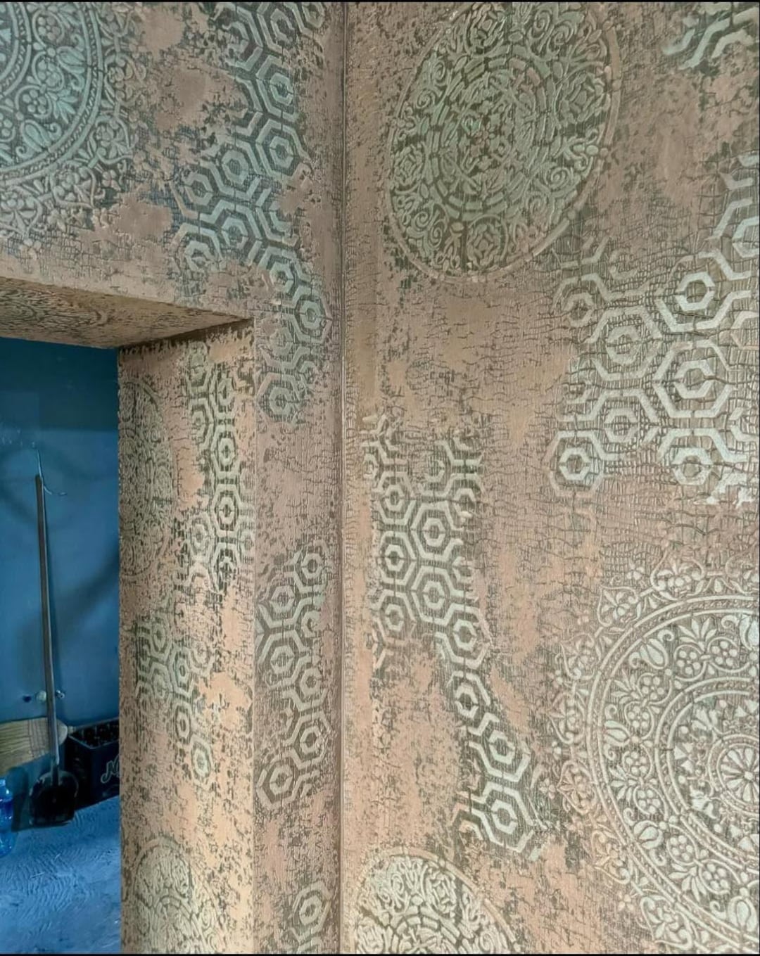 Wall Stencils Set, Large Geometric Patterns, Textured Relief Decorative ...