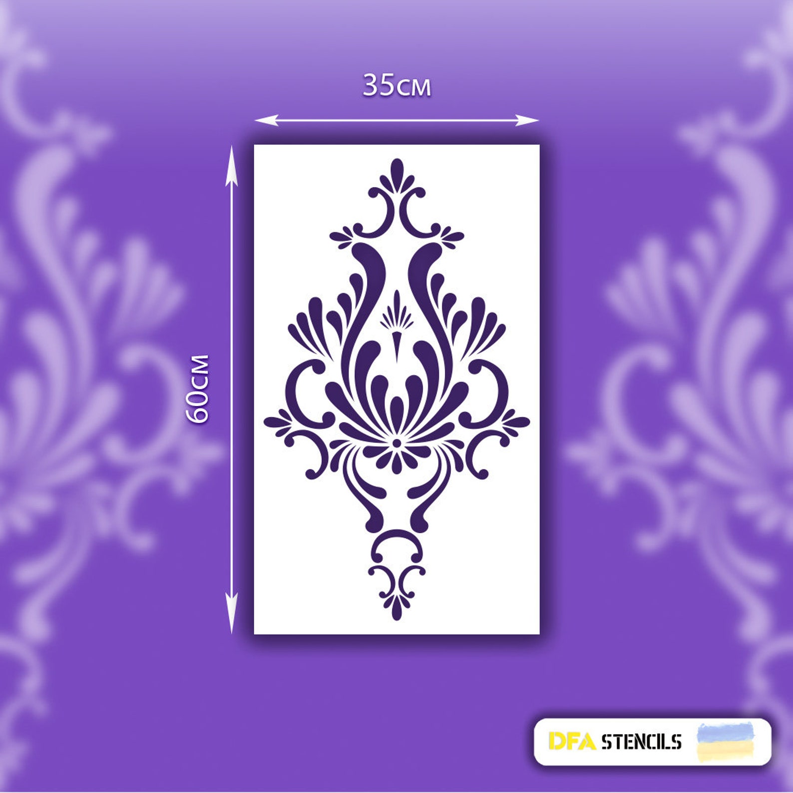 Damask Stencil, Unique Damask Stencils, Office Room Decor, Damask ...