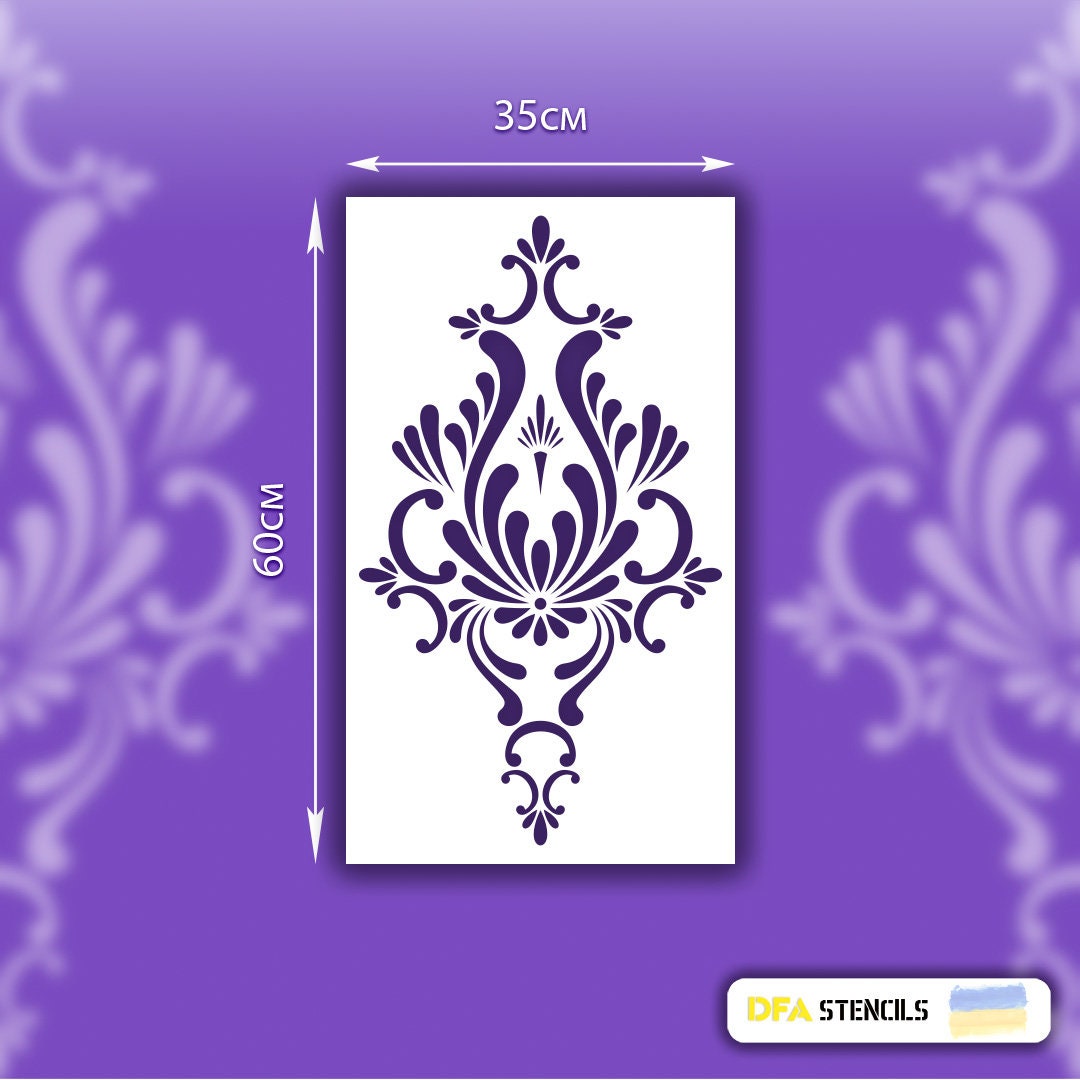 Damask Stencil, Unique Damask Stencils, Office Room Decor, Damask ...