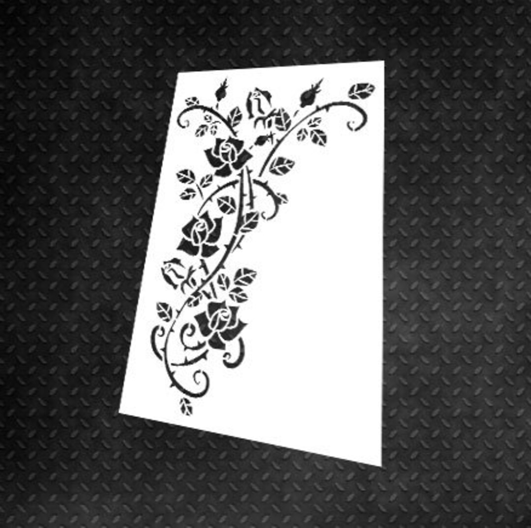 Flower Border Stencil, Flower Border Stencil, Nature Painting Stencil ...