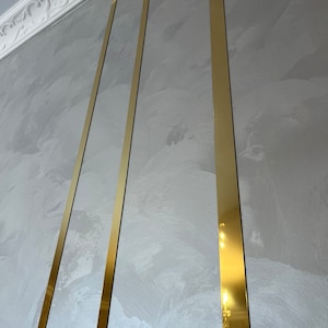 Mirror Gold Strip Wall Decor, Wall Gold Stripes, Golden Strips on the ...