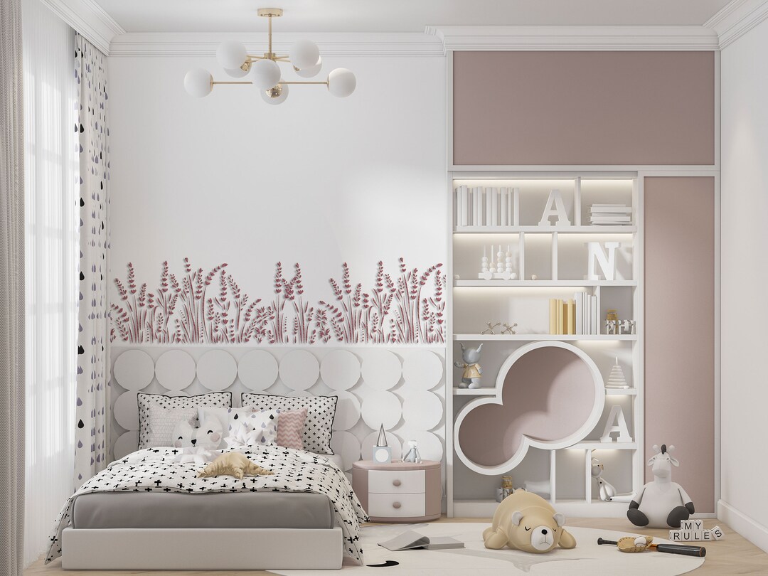 Flower Wall Stencil, Reusable Mylar for Bedroom Decor, Perfect for Girl ...