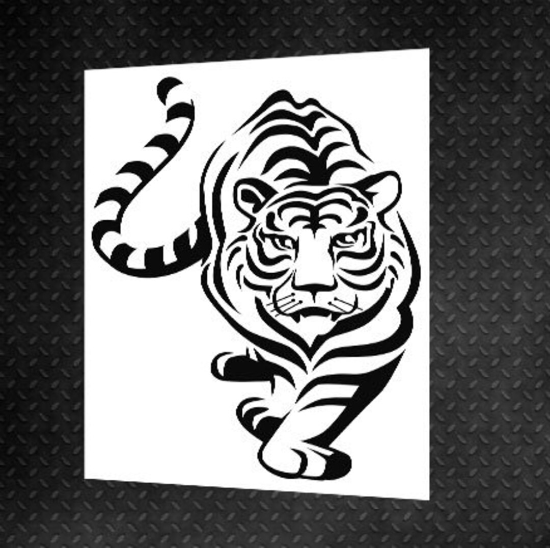 Tiger Stencil, Reusable Stencil for Decorative Plaster, Jungle Animal Stencil, Reusable Stencil ...