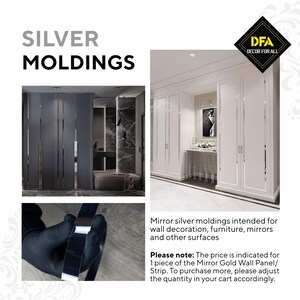 Strips Wall Decor, Stripes Mirror Wall Line, Silver Lines Mirror ...