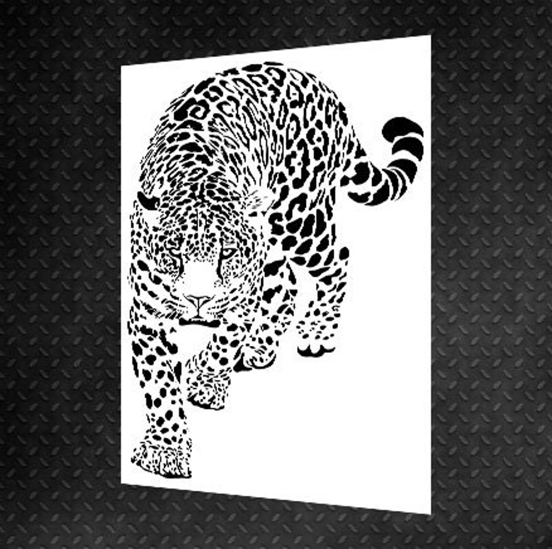Jaguar Reusable Decorative Plaster Stencil, Wild Animal Stencils ...