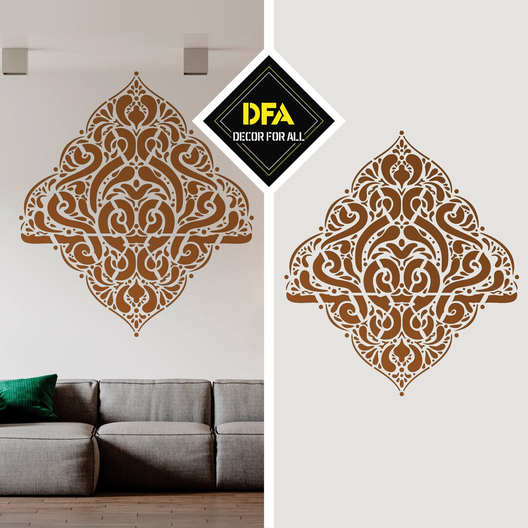 Wall Stencil Damask, Damask Stencil, Furniture Transfers, Transfers for ... Wall Stencil Damask, Damask Stencil, Furniture Transfers, Transfers for ...