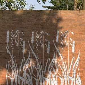 Reed Wall Stencil, Reeds Wall Stencil, Grass Blades, Reeds Stencil ...