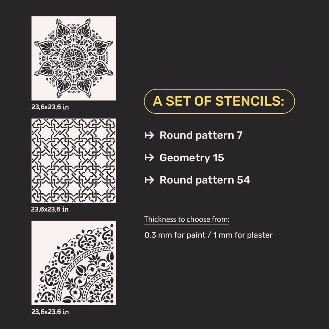 Wall Stencils Set, Moroccan Geometric Pattern Templates, Mandala ...