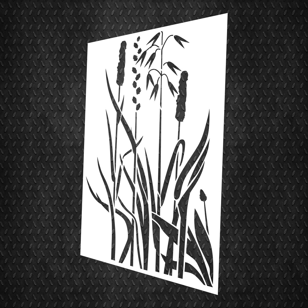 Reed Wall Stencil, Reeds Wall Stencil, Grass Blades, Reeds Stencil ...
