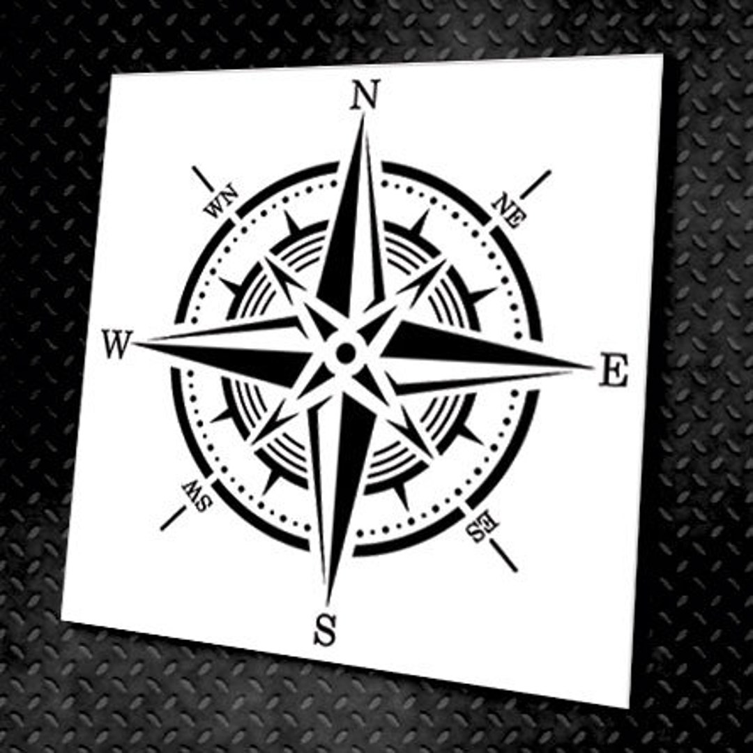 Compass Rose Stencil, Large Wall Stencil, Compass Stencil Pattern ...