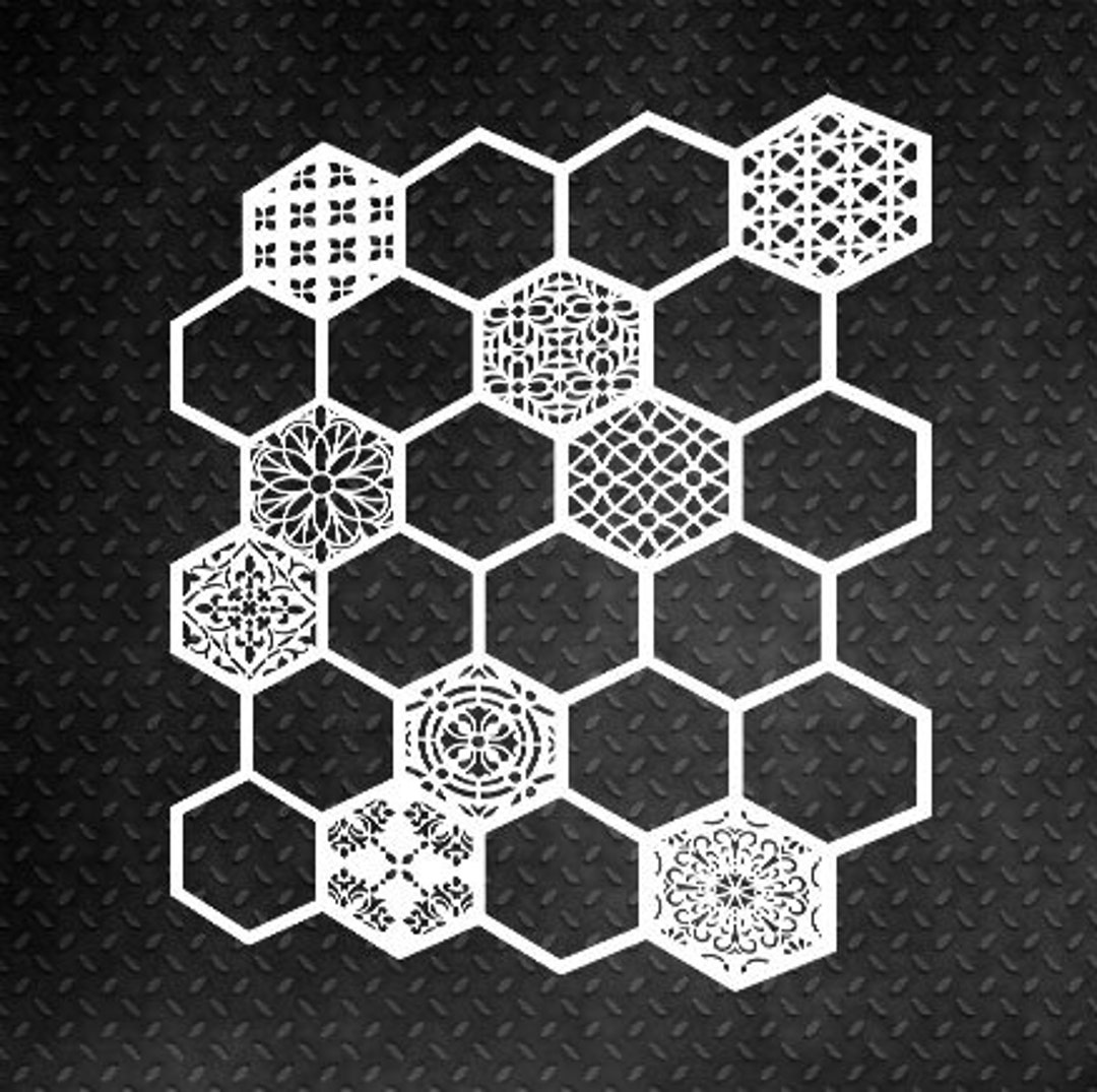 Reusable Stencil for Decorative Plaster Geometry, Hexagonal Pattern ...