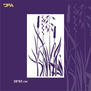 Reed Wall Stencil, Reeds Wall Stencil, Grass Blades, Reeds Stencil ...