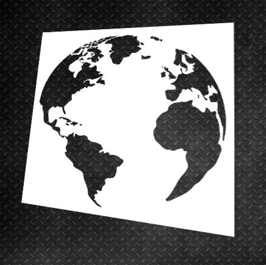 World Globe Map Stencil, World Map on a Globe, Resuseable Stencil ...