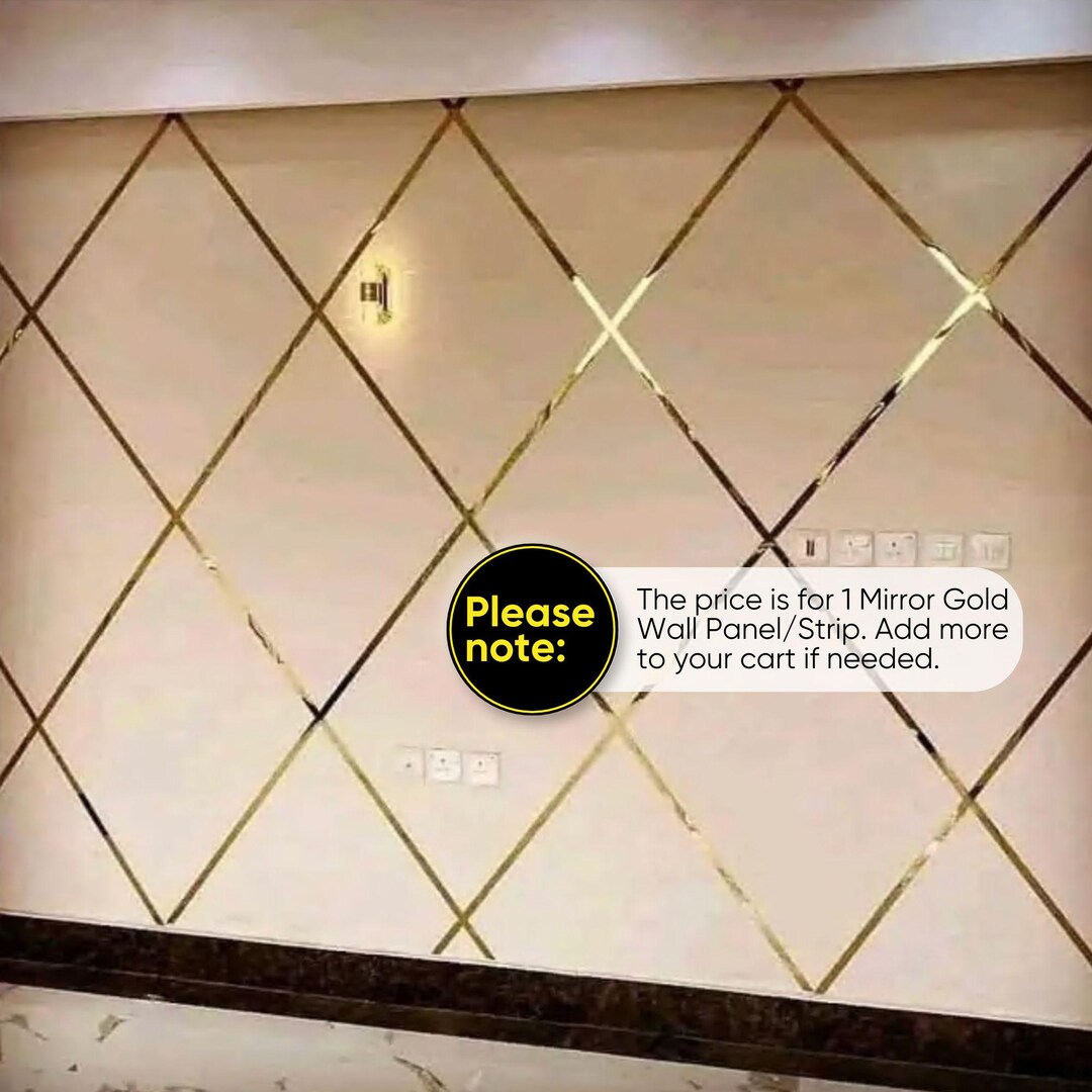 Shiny Gold Wall Molding, Shiny Gold Wall Molding Kit, Gold Wall ...