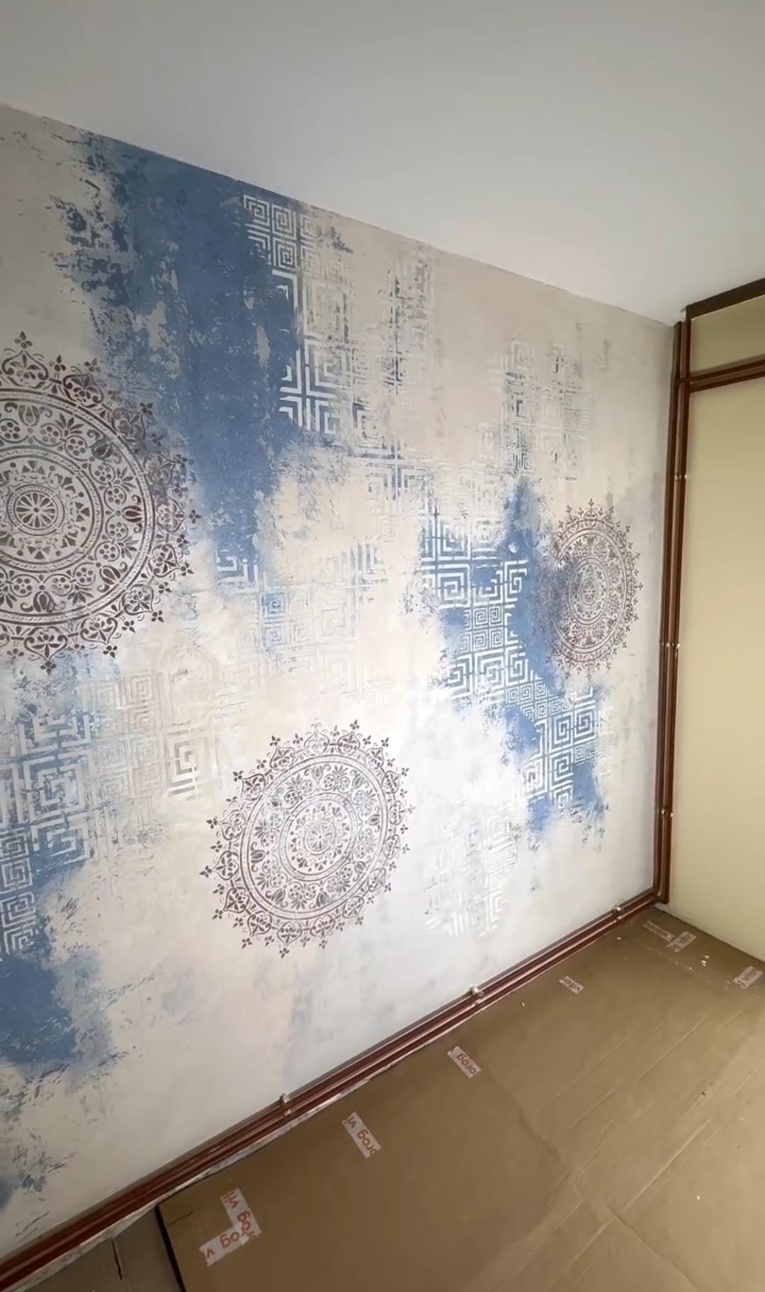 Wall Stencils Set, Textured Relief Decorative Stencils, Large Geometric Patterns, DIY Home Decor ...