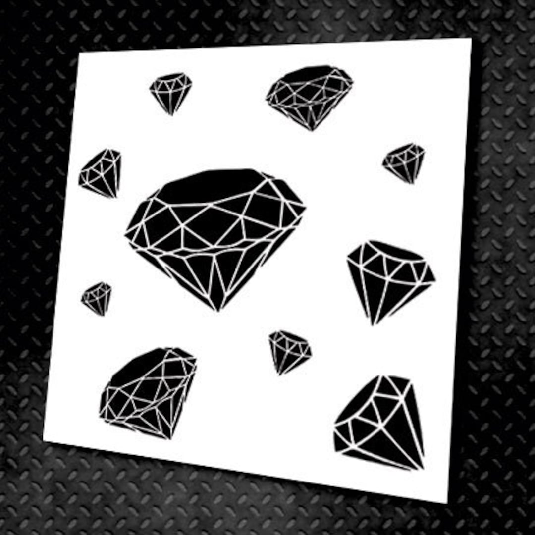 Diamond Gem Stencils, Diamond Reusable Stencil, Diamond Outline ...