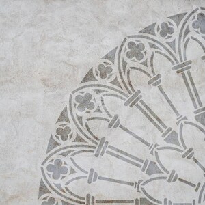 Gothic Cathedral Stencil Quarter Arch Pattern Medieval Architecture ...