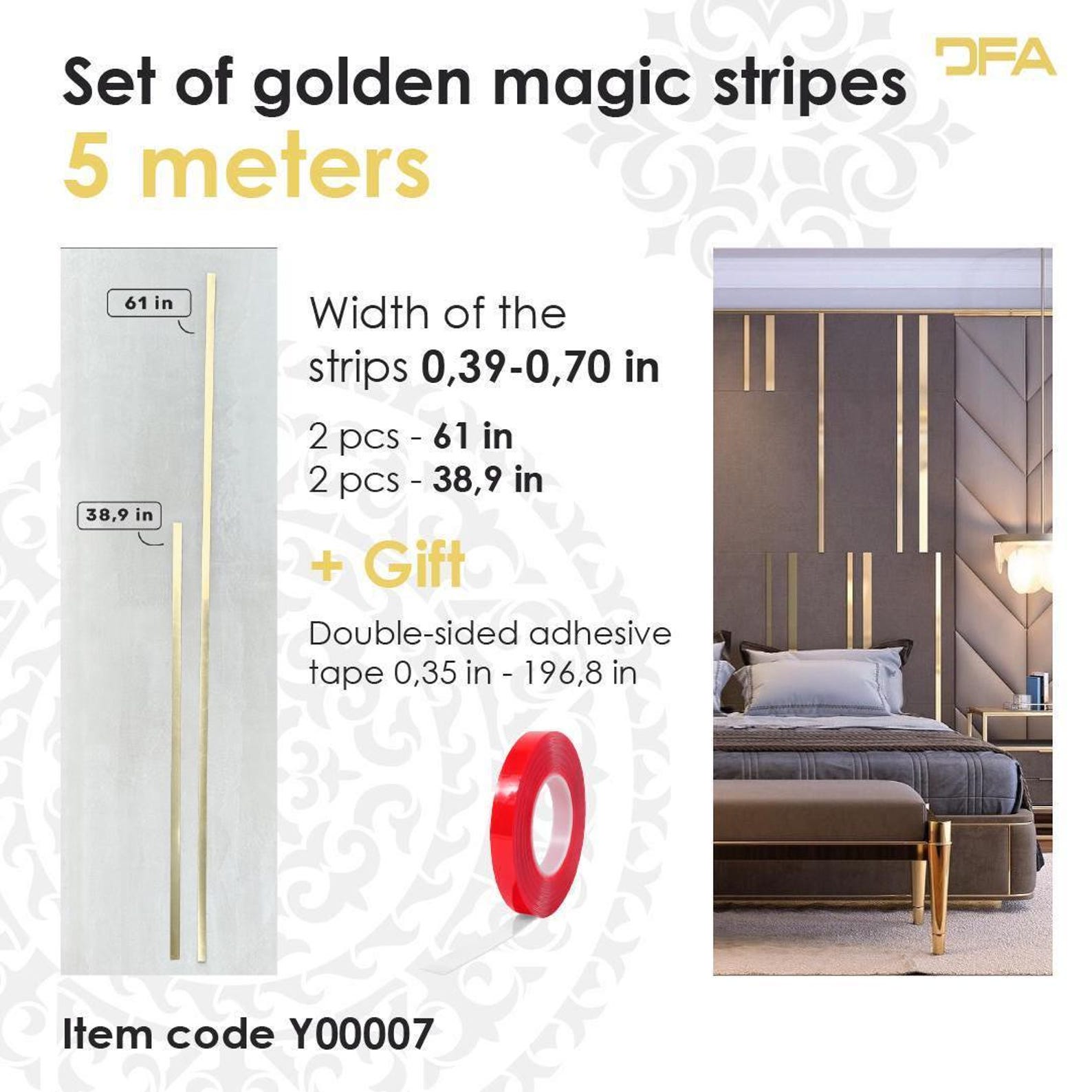 Gold Wall Molding Strips, Shiny Decorative Gold Trim, Mirror Gold Wall ...