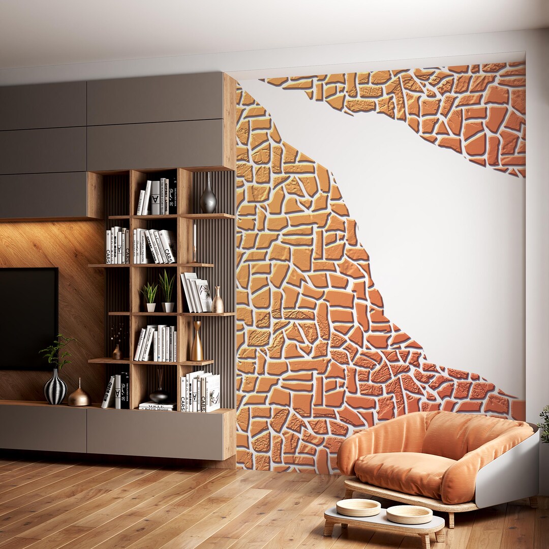 Stone Wall Stencil Textured Wall Pattern Plaster Stencil Furniture ...