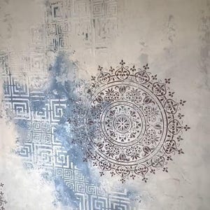 Wall Stencils Set, Textured Relief Decorative Stencils, Large Geometric ...